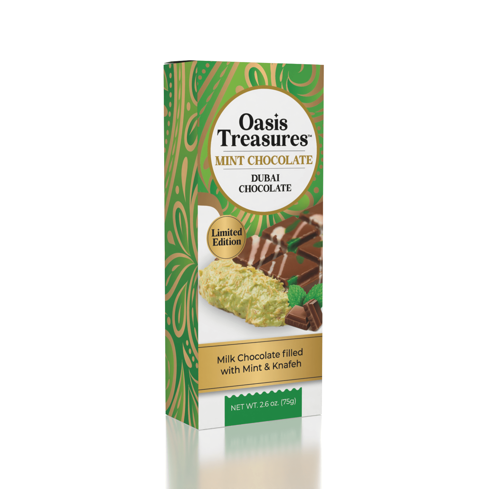 Oasis Treasures Mint Chocolate Bar (75g) - Limited Edition - Showcase